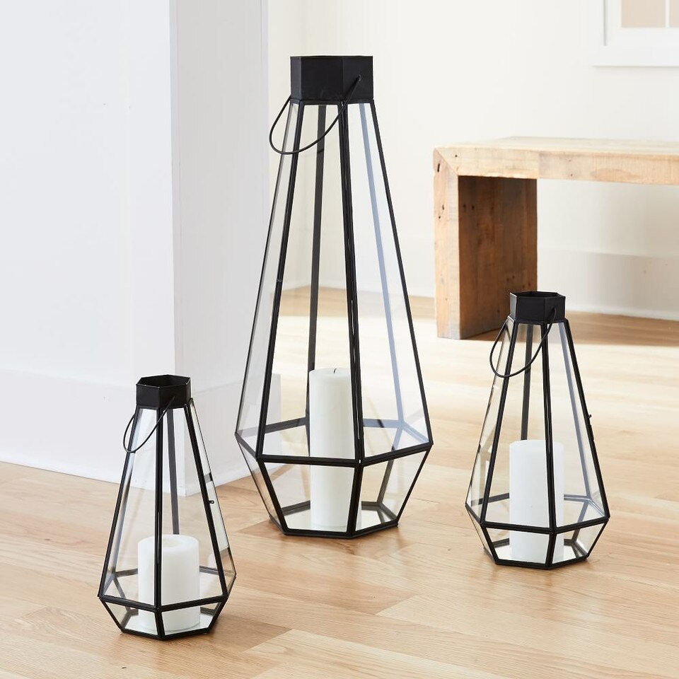 Faceted Glass Metal Lanterns West Elm Uk